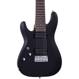 Schecter C-8 Deluxe Electric Guitar. Left Handed Satin Black