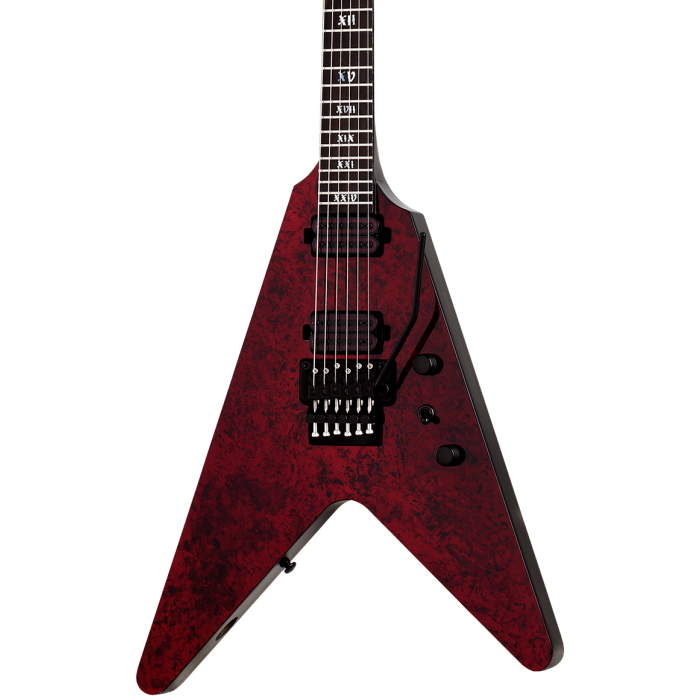 Schecter V-1 FR Electric Guitar. Apocalypse Red Reign. TGF33